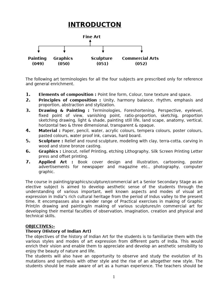 Fine Arts Curriculum Overview for Students | PDF | Paintings | The Arts