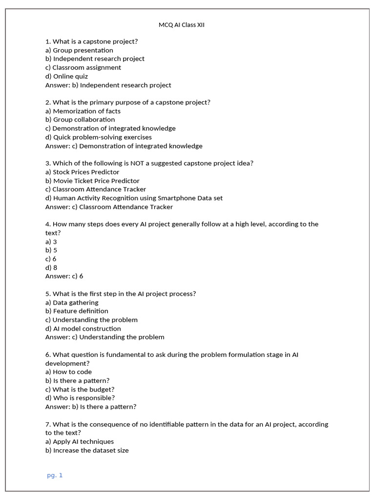 mcq AI class 12 | PDF | Cross Validation (Statistics) | Mean Squared Error