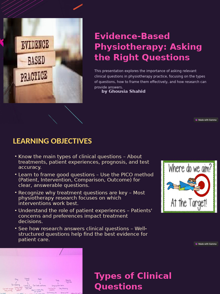 Evidence Based Physiotherapy Asking the Right Questions | PDF | Medical Diagnosis | Evidence ...