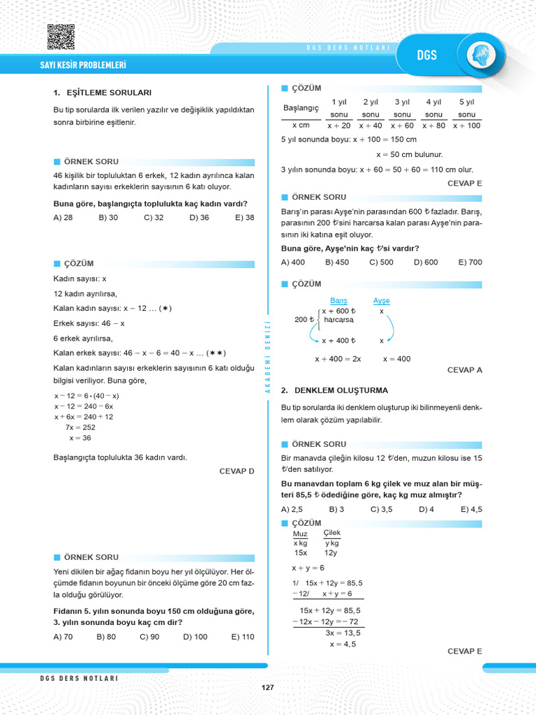 Dgs Ders Notlari | PDF