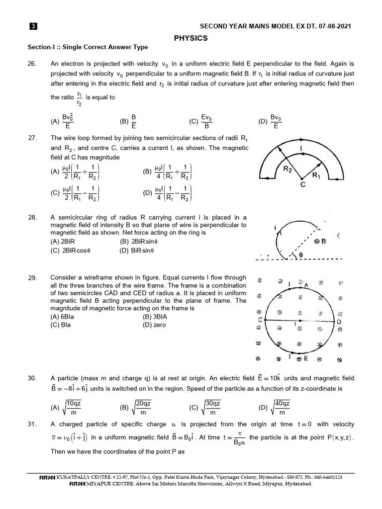 PPSD - Ii Year Mains Revised.... | PDF | Magnetic Field | Force