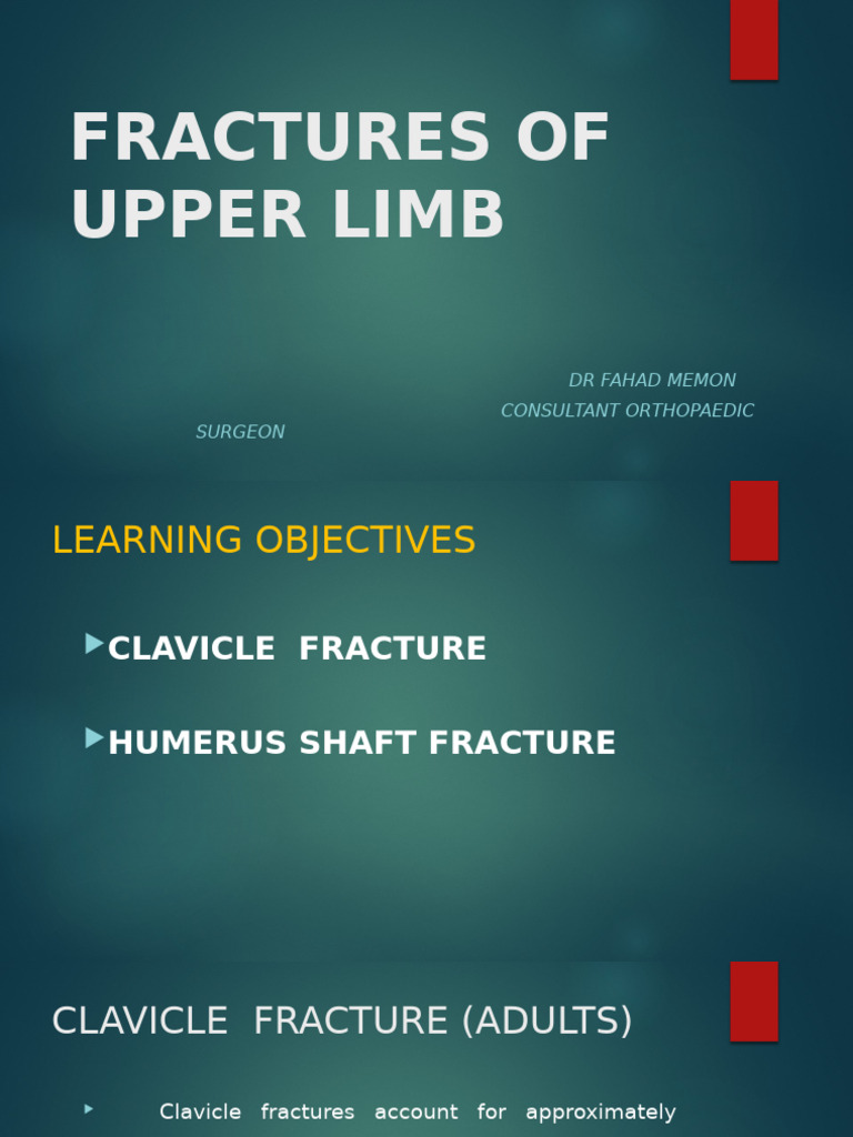 Fractures of Uper Limb 1 | PDF | Shoulder | Skeletal System