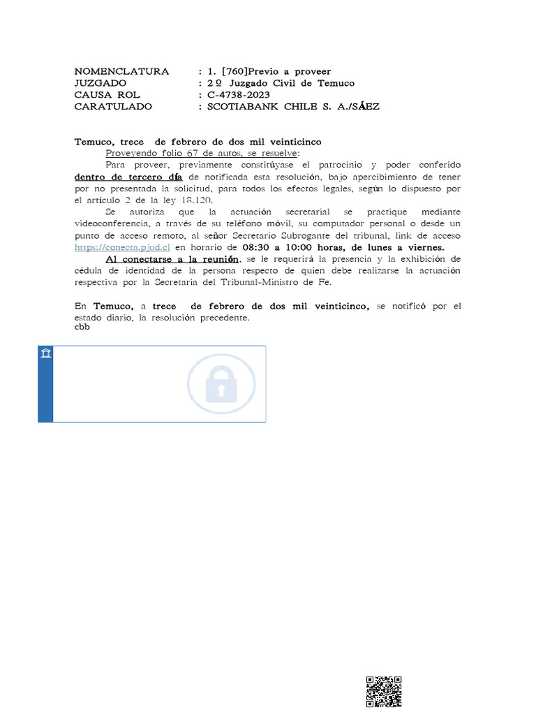 Resolución Juzgado Civil Temuco 2025 | PDF