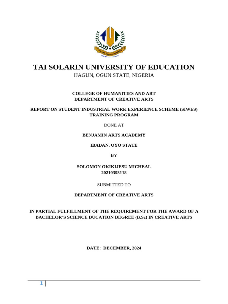 MK 400 Level Siwes Defence Writeup | PDF | Realism (Arts) | Typography