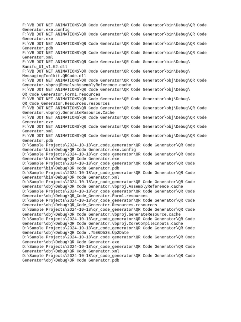 QR Code Generator Project Files | PDF | Text | Notation