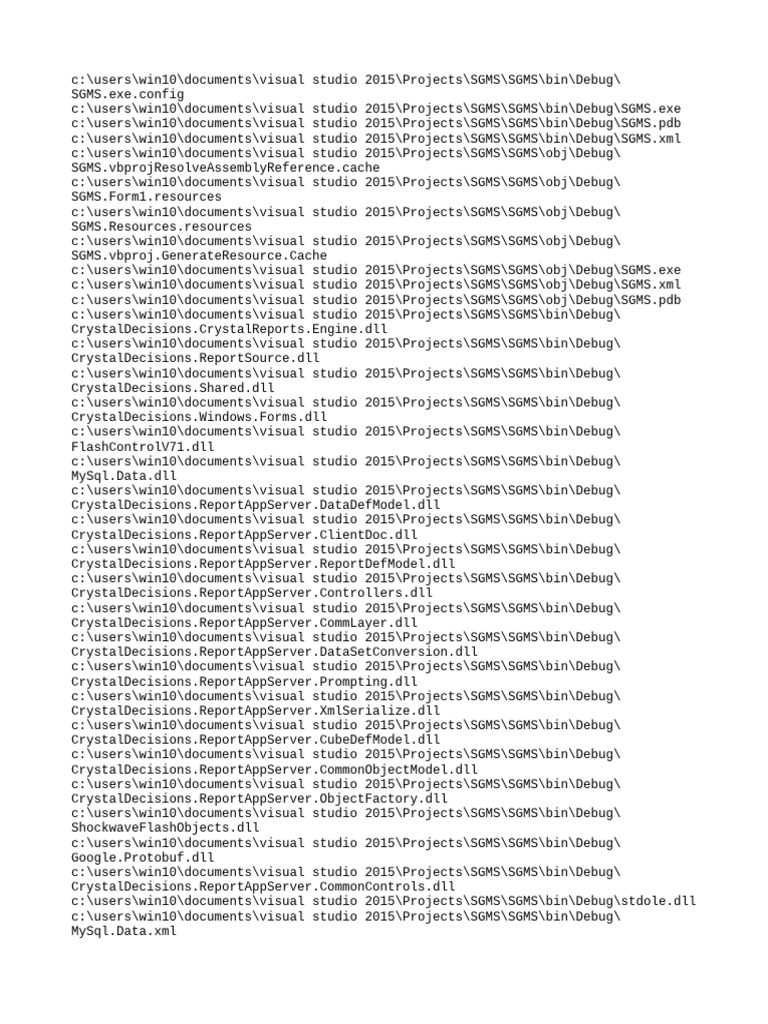 SGMS.vbproj.FileListAbsolute | PDF | Microsoft Software | Systems Architecture