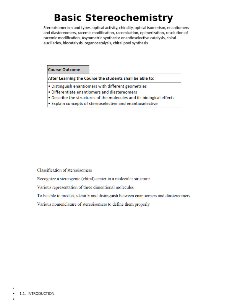 Understanding Basic Stereochemistry | PDF | Enantioselective Synthesis ...