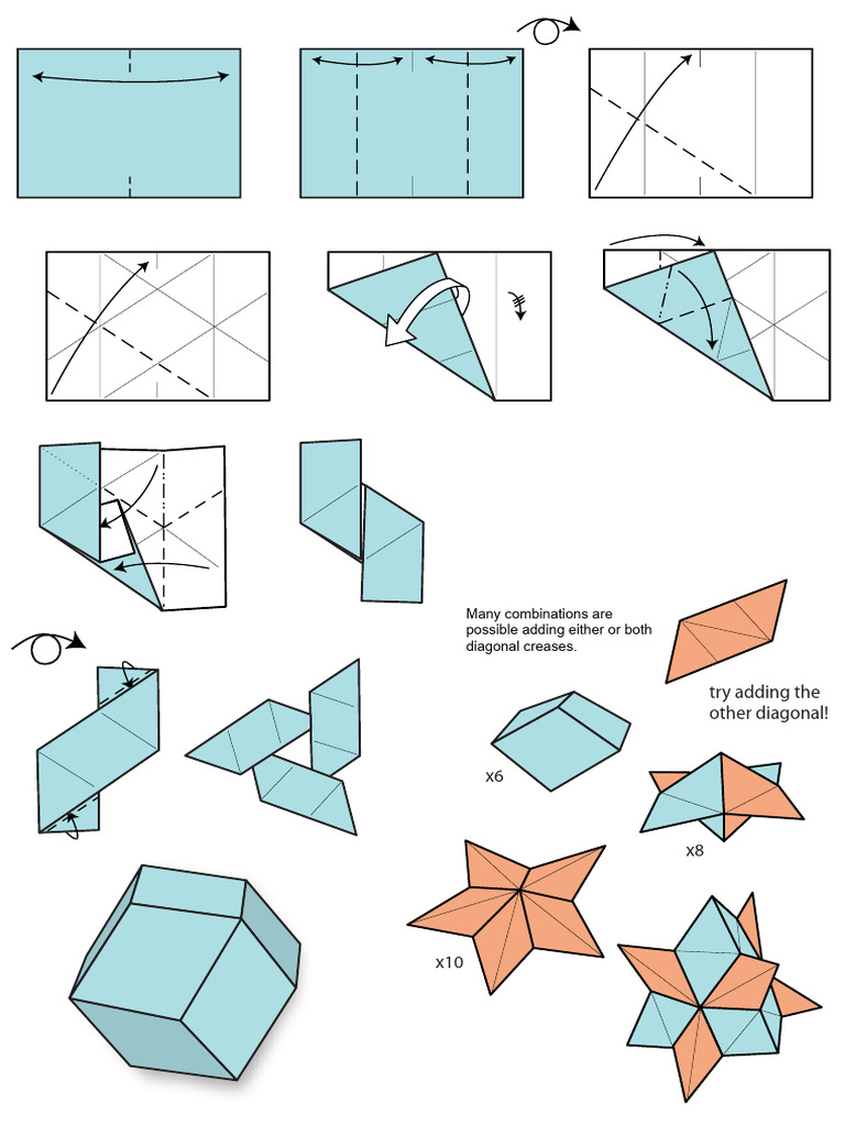 A4 Rhombic Unit Origami Guide | PDF