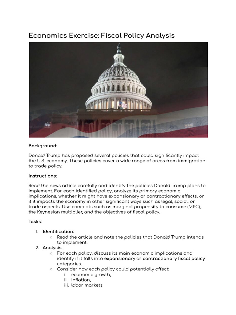 Fiscal Policy Analysis Exercise | PDF