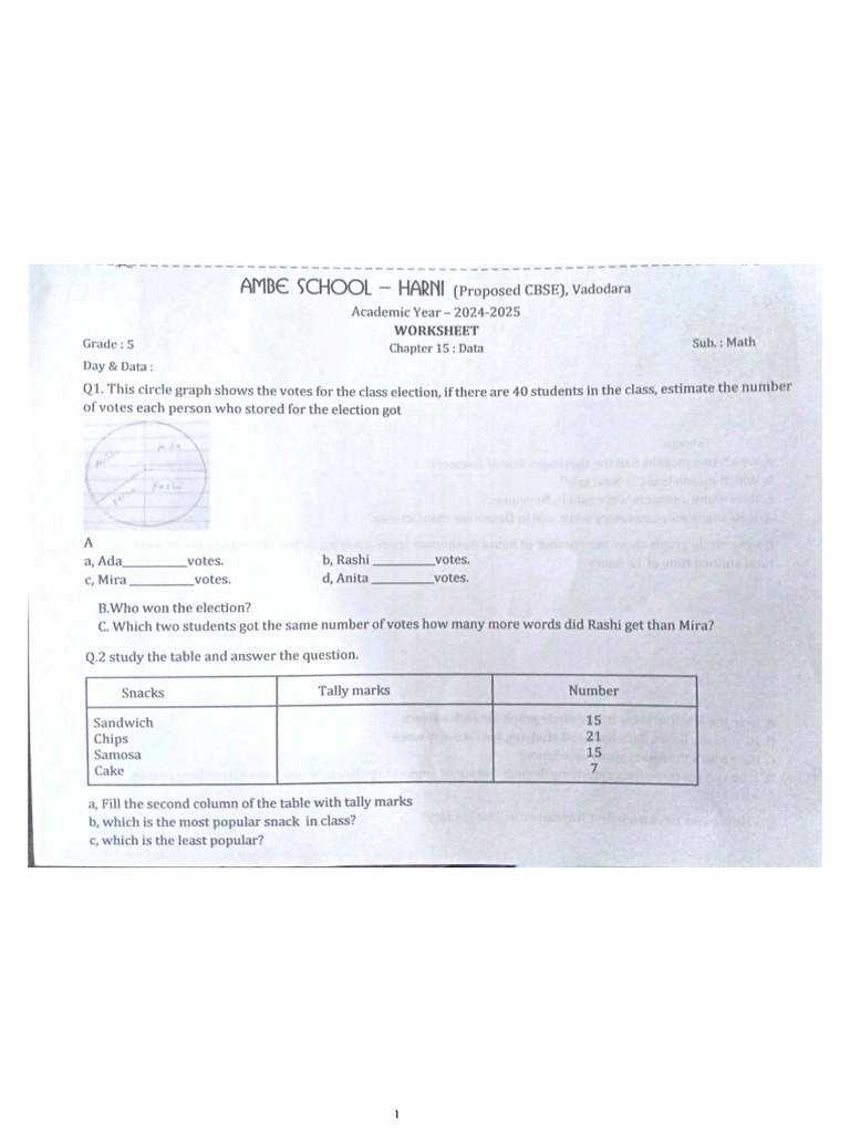 Math Worksheet,Grade 5 | PDF