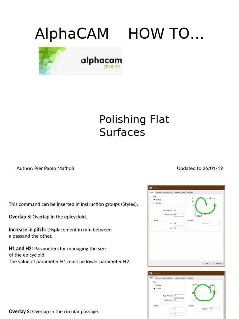 Polishing Flat Surfaces in AlphaCAM | PDF