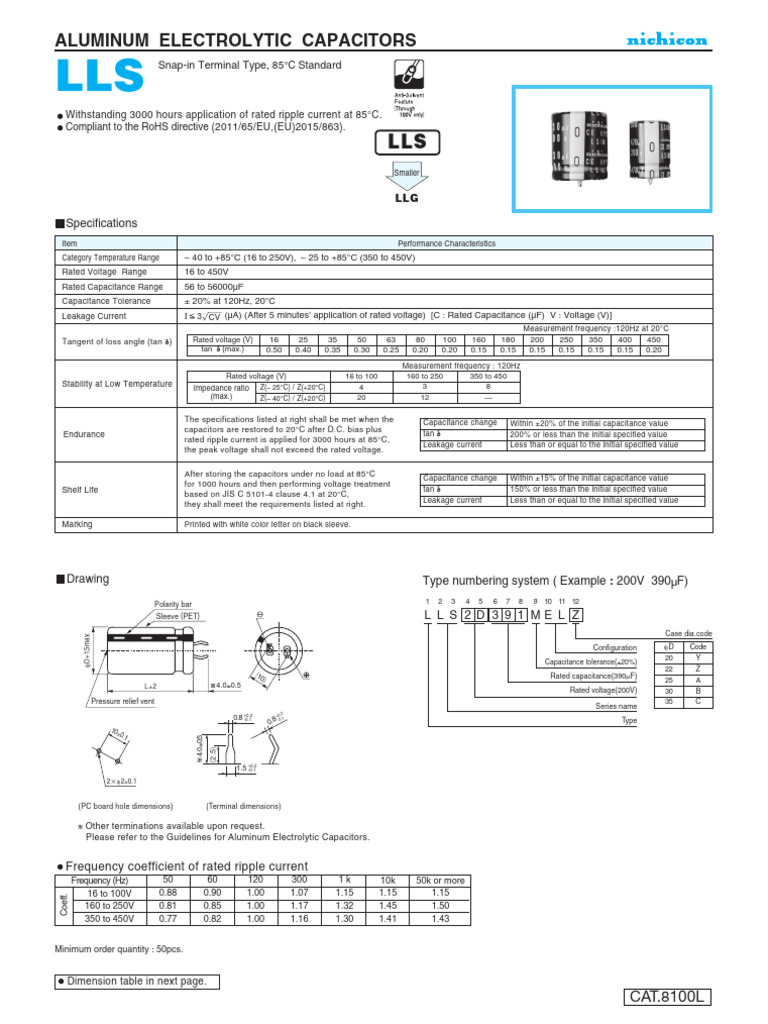 Large Can Type Aluminum Electrolytic Capacitors E | PDF | Capacitor ...