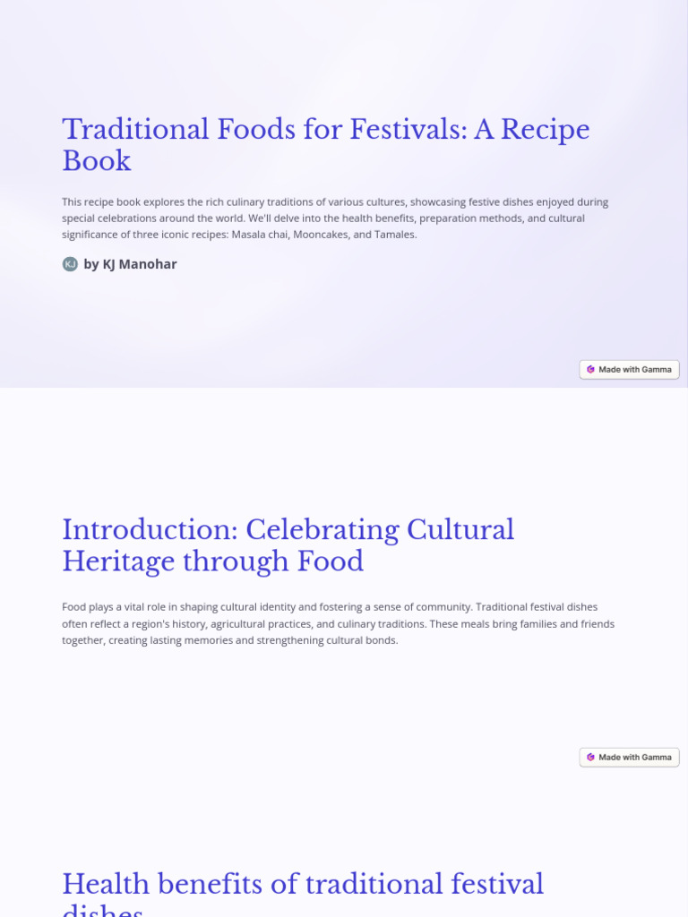 Festival Recipes: Masala Chai, Mooncakes, Tamales | PDF | Indian ...