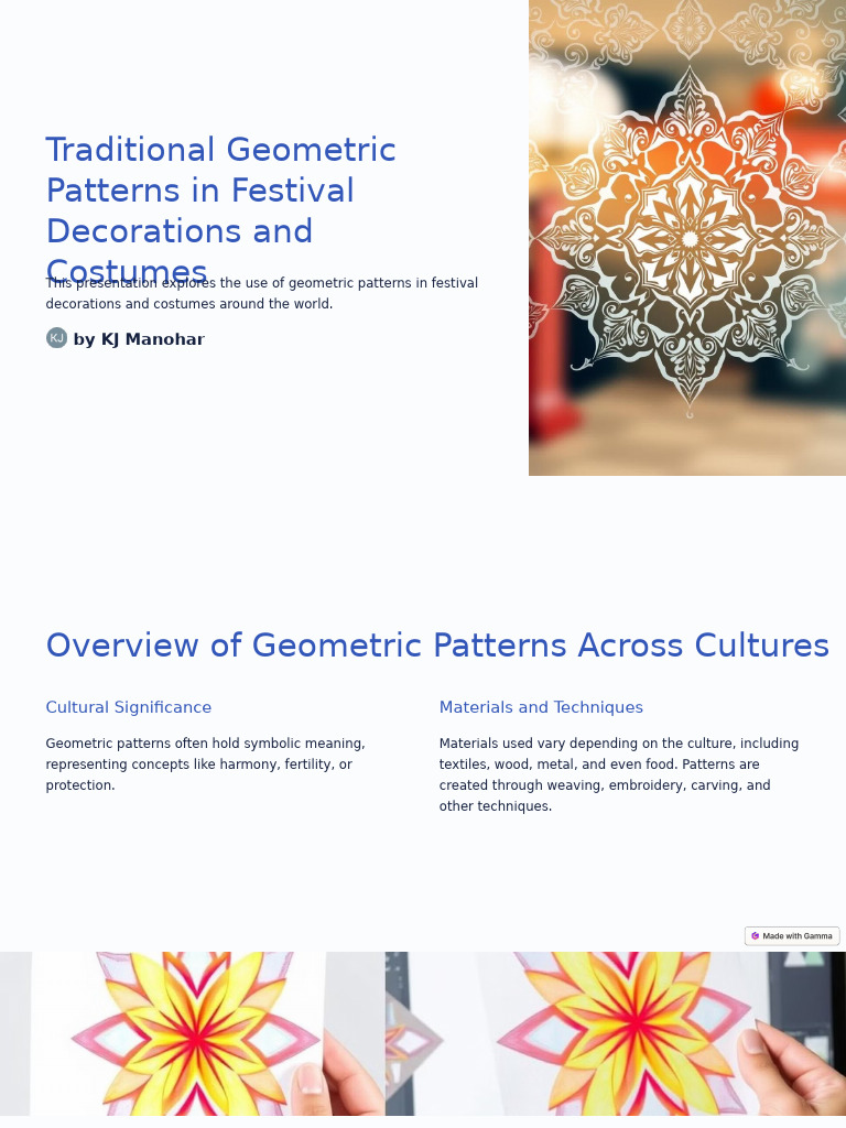 Traditional Geometric Patterns in Festival Decorations and Costumes | PDF