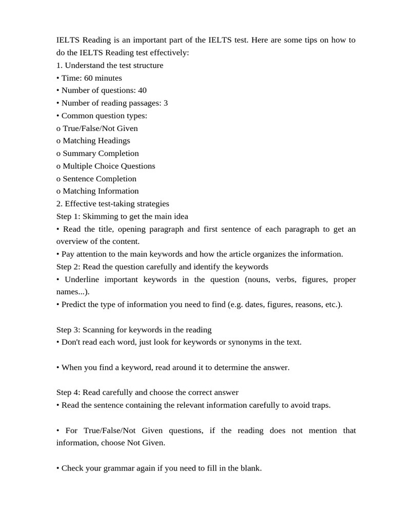 IELTS Reading | PDF
