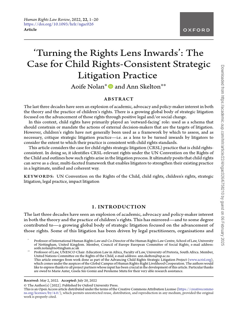 Turning The Rights Lens Inwards - The Case For Child Rights-Consistent ...