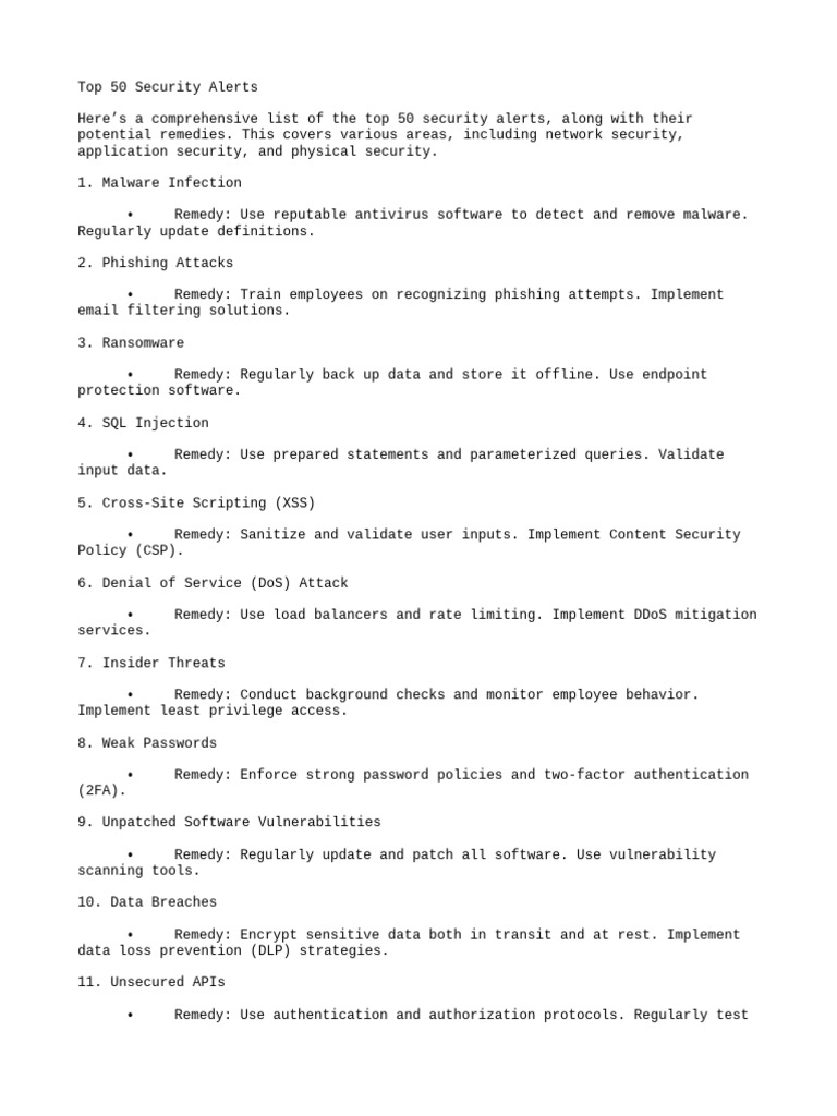 Top 50 Security Alerts | PDF | Computer Security | Security
