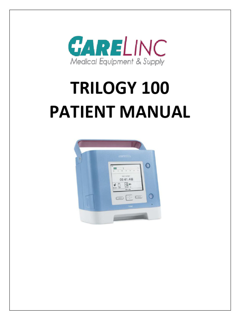 Trilogy 100 Patient Manual - EnGLISH | PDF | Breathing | Apnea