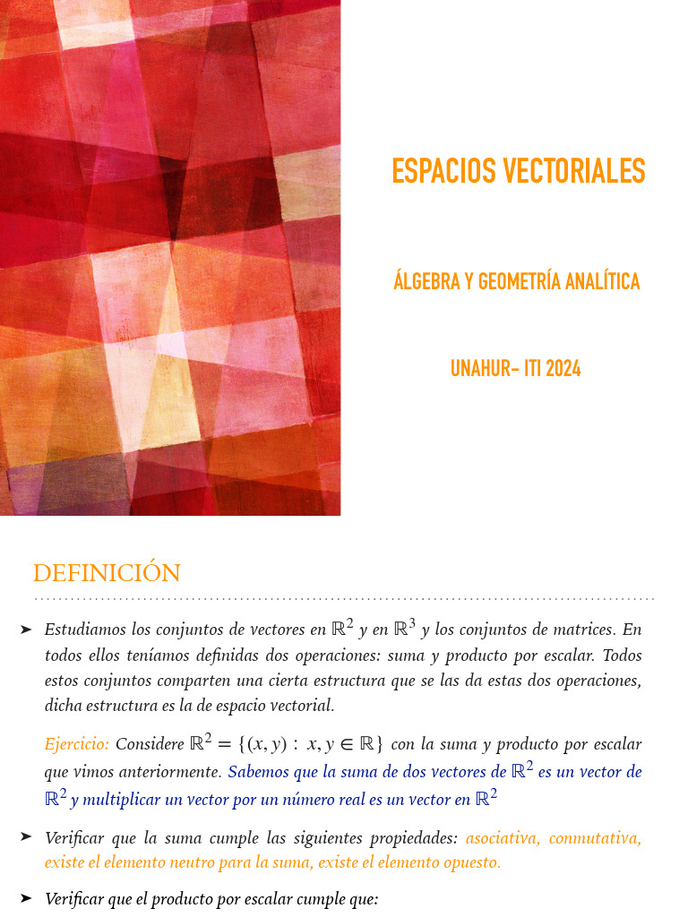 Espacios Vectoriales | PDF | Espacio vectorial | Base (álgebra lineal)