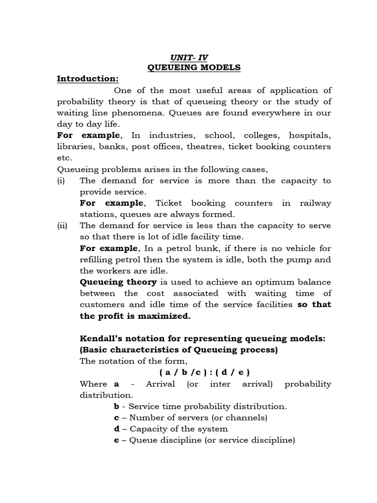 Operational Research UNIT-IV NOTES | PDF | Applied Mathematics ...