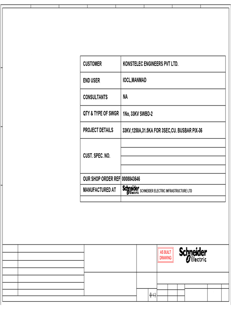 As Built - 33KV HT Panel | PDF | Alternating Current | Electrical Connector