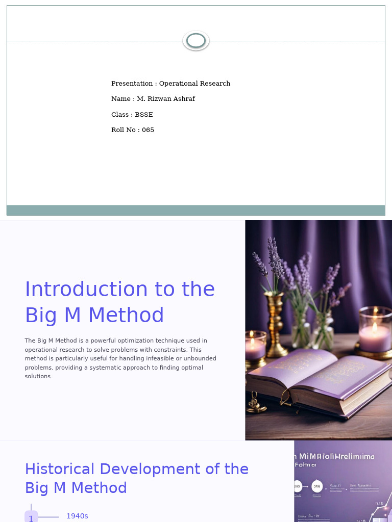 Big M Method in Operational Research | PDF