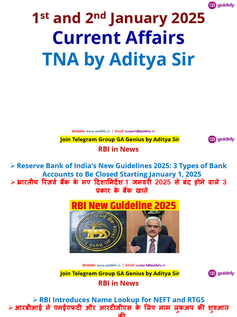 1st and 2nd January 2025 TNA on Guidely by Aditya Sir | PDF | Financial ...