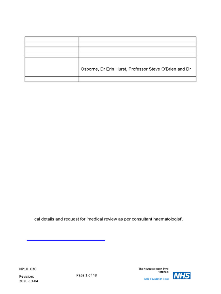 GP Haematology Guidelines 2020 | PDF | Anemia | Medical Specialties