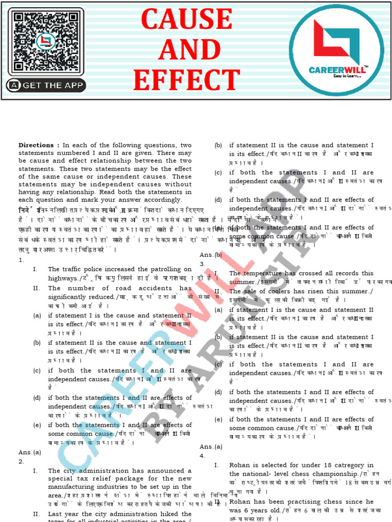 Cause and Effect | PDF