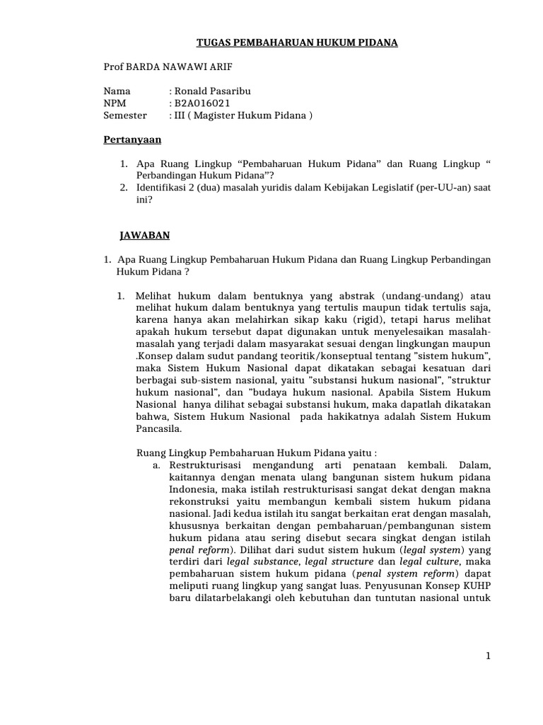 Tugas Prof BARDA Nawawi Arif | PDF