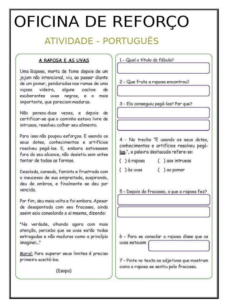 Interpretação de Texto 4 Ano 2 | PDF