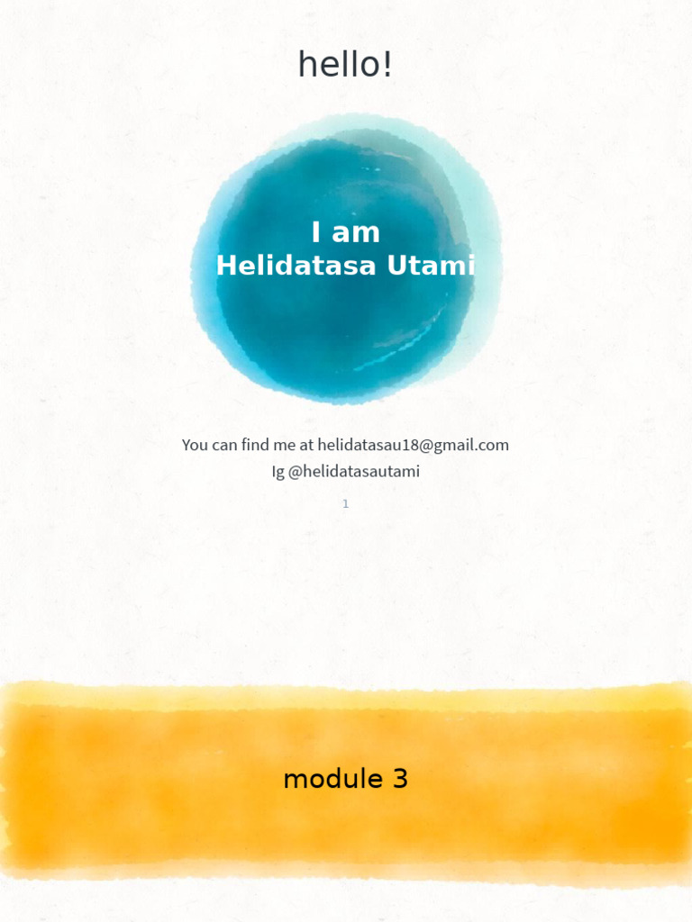 Hello!: Helidatasa Utami | PDF