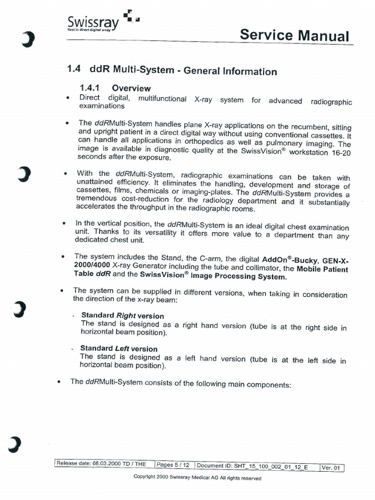 Swiss Ray Service Manual | PDF