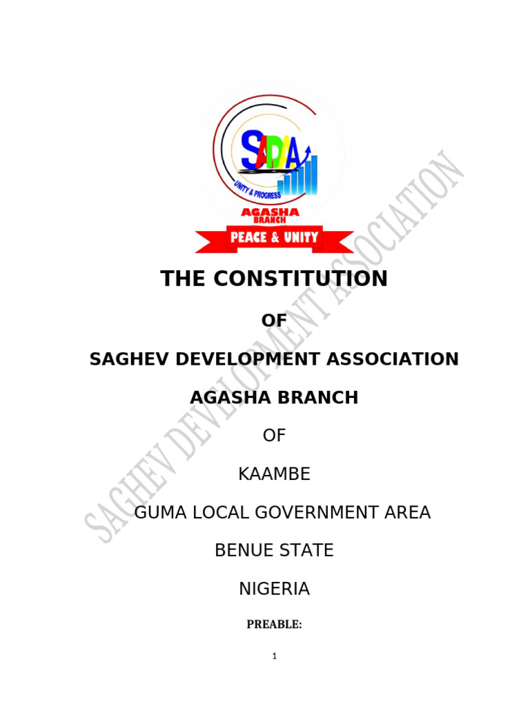 Saghev Development Association Agasha Branch | PDF | Supermajority ...