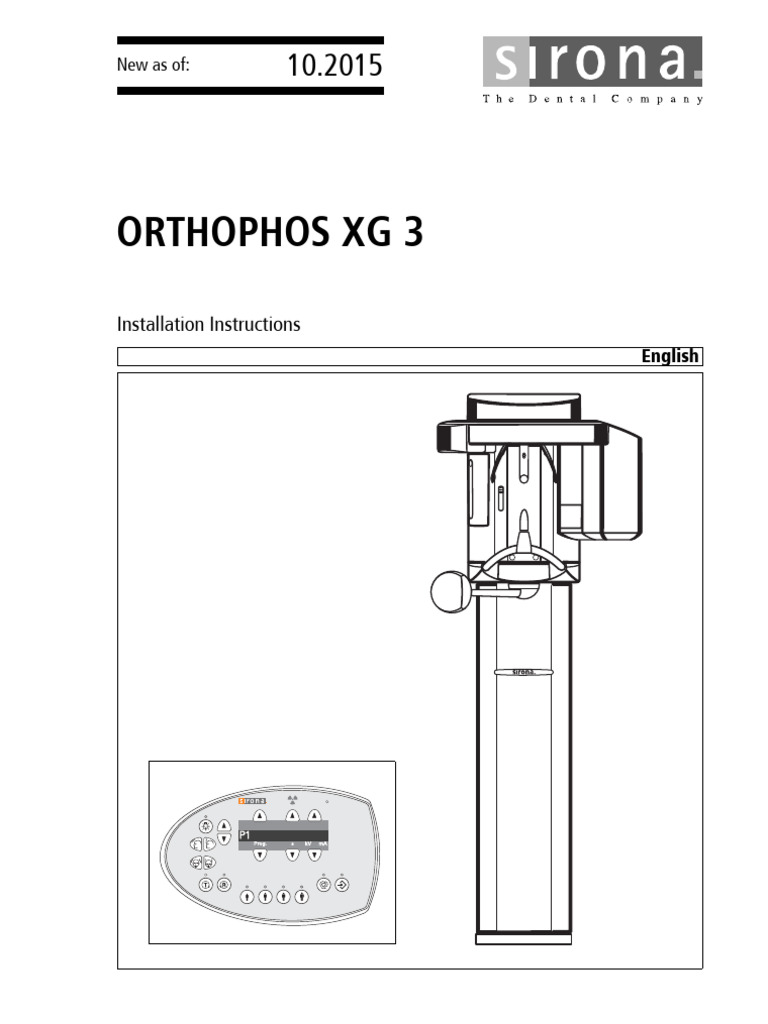 Sirona Orthophos XG 3 Installation Guide | PDF | Screw | Electrostatic ...