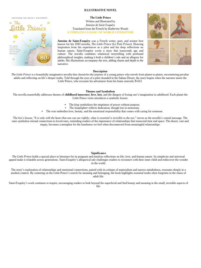 Illustrative Novel, Flash Fic, Hyper Poem | PDF | The Little Prince