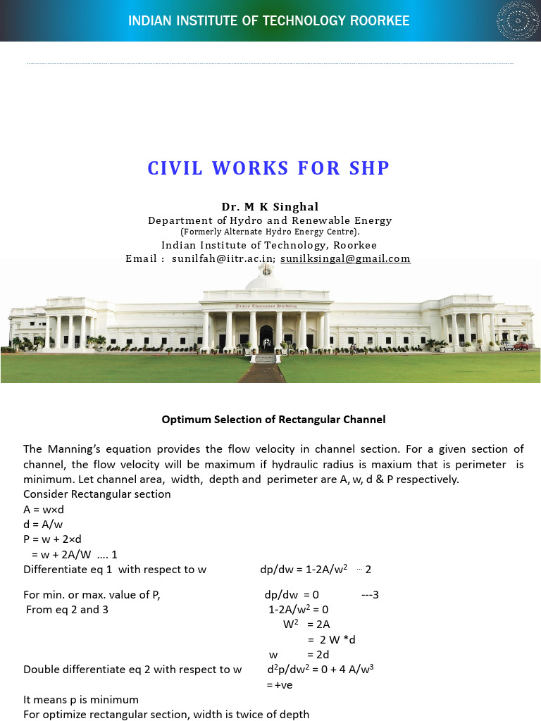 LN4-Design of Civil Work-Spring 2024 | PDF | Dam | Hydroelectricity