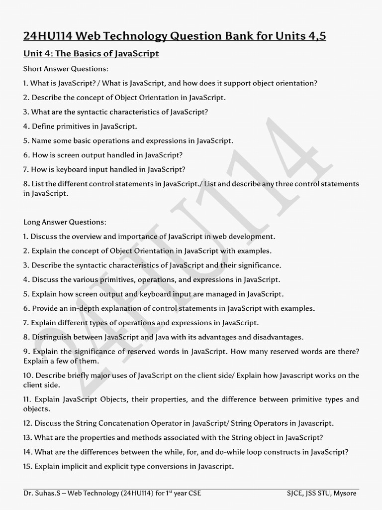 Unit 4,5 Web Tech QB | PDF