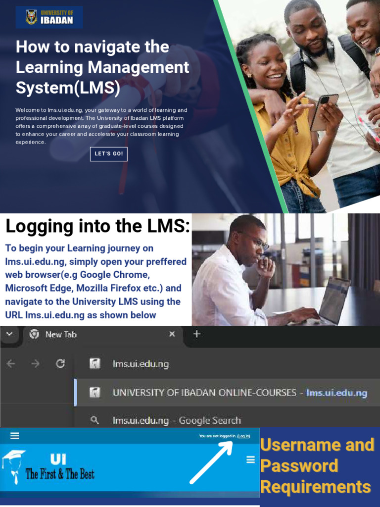 Navigating the University LMS Portal | PDF | Login | Password