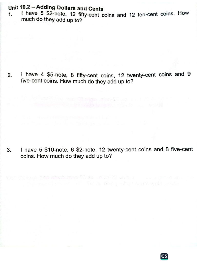 money practice p3 | PDF