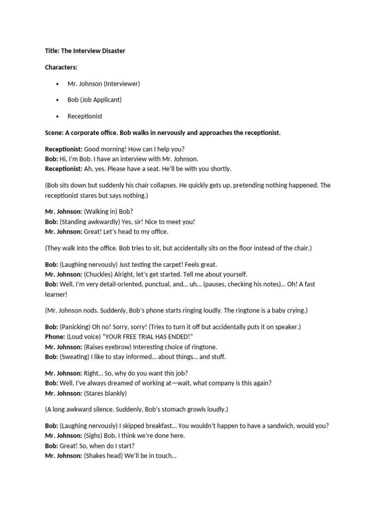 Title The Interview Disaster | PDF