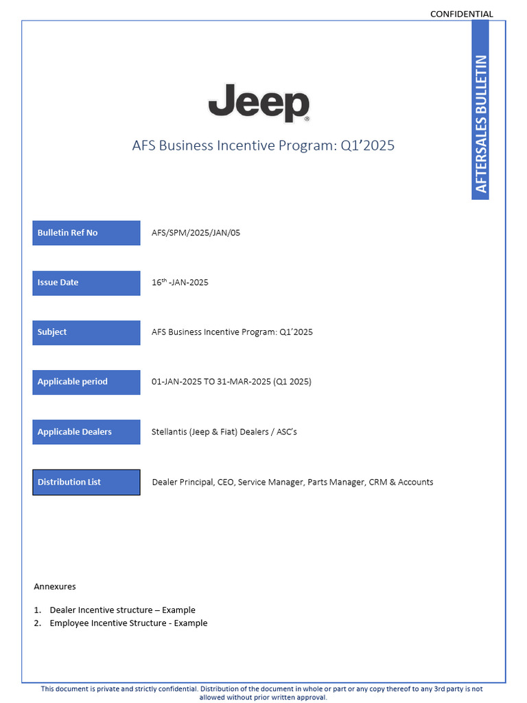 Circular - Jeep AFS Business Incentive Program Q1 | PDF | Business ...