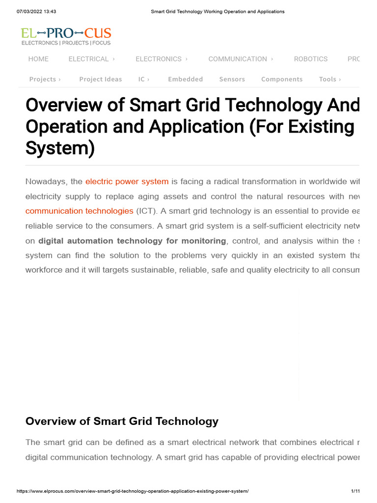 Smart Grid Technology Overview | PDF | Smart Grid | Electrical Grid