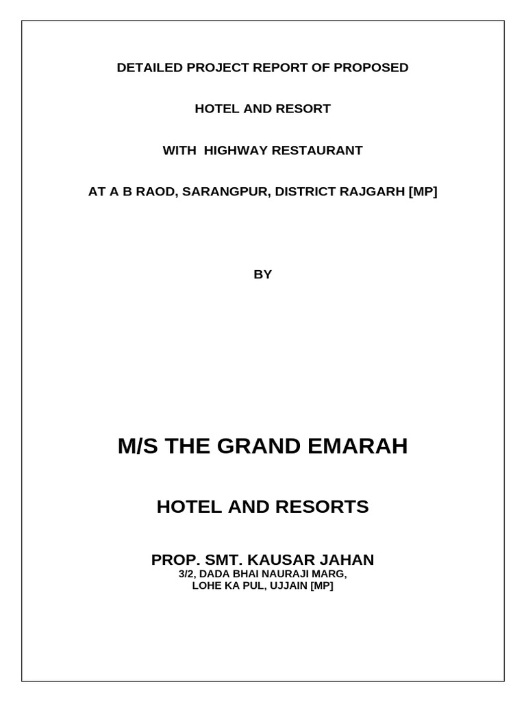 TGE Revised Project Report Write Up | PDF | Tourism | Hotel