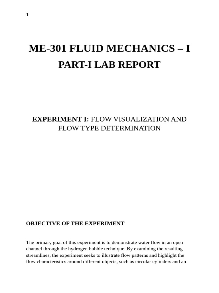 Flow Visualization in Fluid Mechanics Experiment | PDF | Fluid Dynamics ...