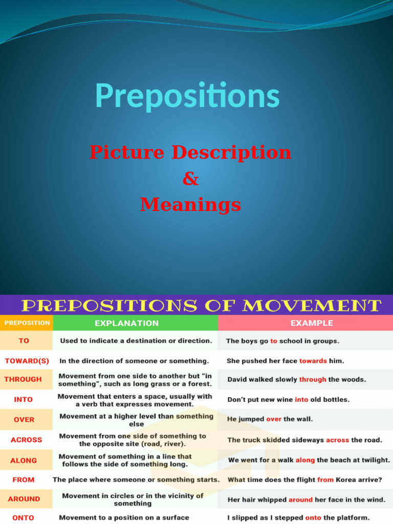 Prepositions PPt 2 | PDF