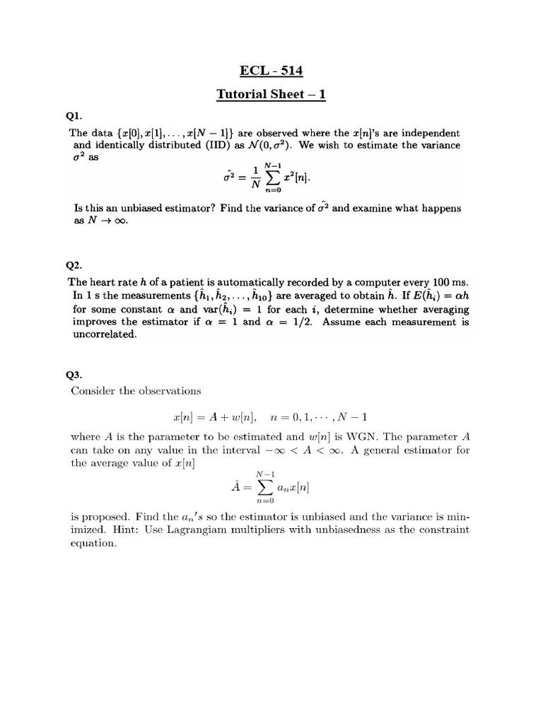 ECL 514 Tutorial 1 | PDF