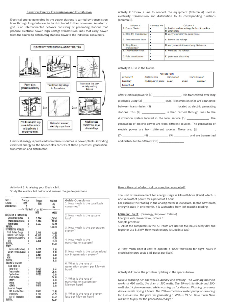 Electrical Energy Transmission and Distribution | PDF | Electric Power Transmission | Electric ...