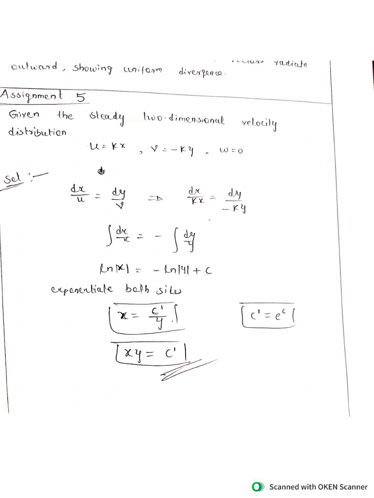 Assignment 5 - Fluid Dynamics For CFD Part1 | PDF