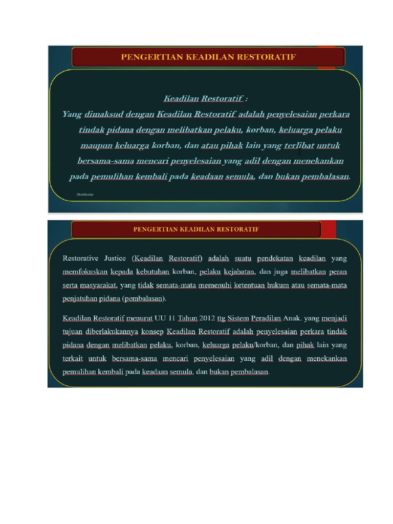 Pertemuan Dr Karim Teori Keadilan Restoratif | PDF